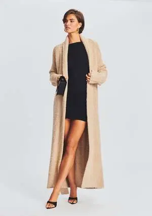 SEROYA Reed Boucle Floor-length Cardigan