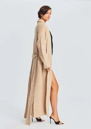 SEROYA Reed Boucle Floor-length Cardigan
