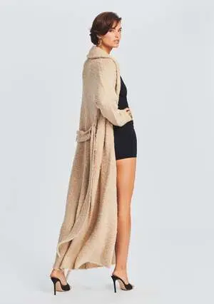 SEROYA Reed Boucle Floor-length Cardigan