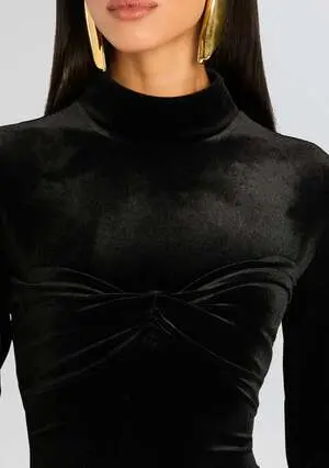 SEROYA Margie Velvet Mini Dress
