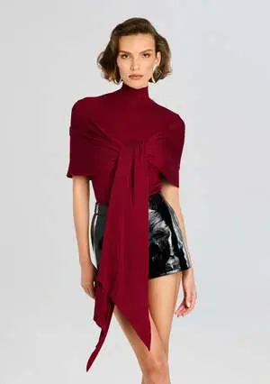 SEROYA Noemi Knit Tie Top
