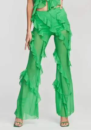 Retrofete Ibiza Silk Chiffon Pant - Green