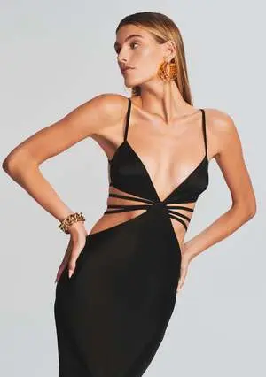 Retrofete Selma Draped Silk Gown