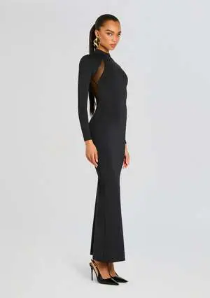 SEROYA Krystal Maxi Dress With Mesh Paneling