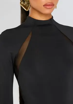 SEROYA Krystal Maxi Dress With Mesh Paneling