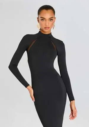 SEROYA Krystal Maxi Dress With Mesh Paneling