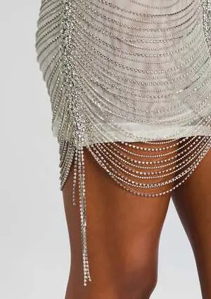 Retrofete Irina Halter Embellished Mini Dress