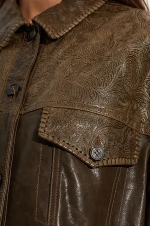 GOLDEN GOOSE Embossed Leather Jacket