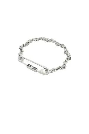 Balenciaga Diy Pin Bracelet In Metallic Silver - Shiny Silver