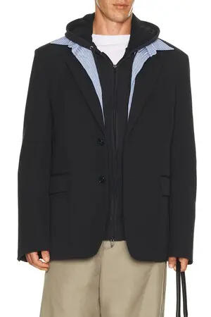 Balenciaga Hybrid Shirt Jacket In Navy - Dark Navy