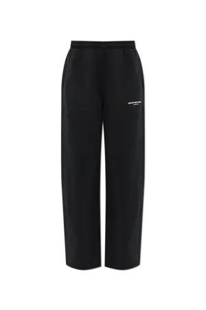 Alexander Wang Embossed Logo Wide Leg Sweatpants - Black