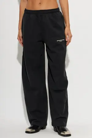 Alexander Wang Embossed Logo Wide Leg Sweatpants