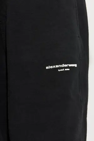 Alexander Wang Embossed Logo Wide Leg Sweatpants