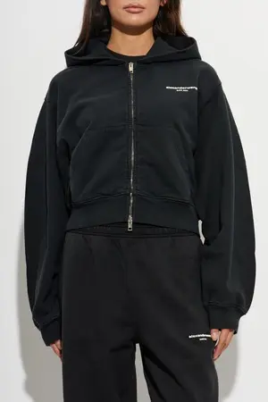 Alexander Wang Cropped Zip-up Hoodie