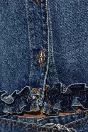 Baum Und Pferdgarten Madie" Denim Top With Ruffle Hem