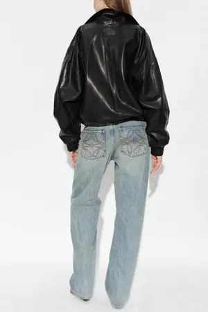 Acne Studios Leather Jacket With Vintage Effect