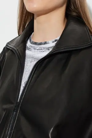 Acne Studios Leather Jacket With Vintage Effect