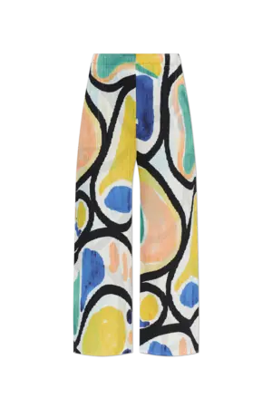 ISSEY MIYAKE Pleats Please Issey Miyake Multicolor Abstract Print Pleated Culottes