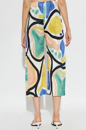 Issey Miyake Multicolor Abstract Print Pleated Culottes