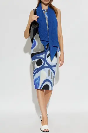 Issey Miyake Sleeveless Printed Midi Dress