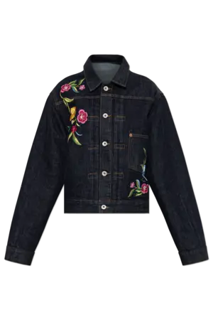 Kenzo Embroidered Denim Jacket - Navy Blue