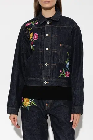 Kenzo Embroidered Denim Jacket - Navy Blue