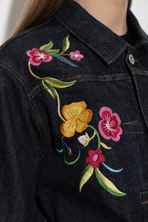 Kenzo Embroidered Denim Jacket - Navy Blue