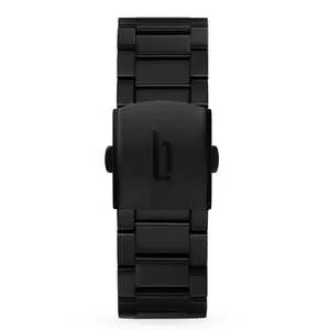 Lilienthal Berlin Brushed Stainless Steel Watch Strap - Black
