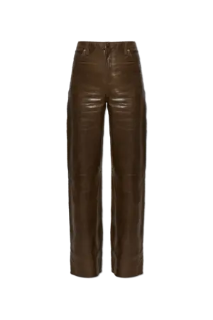 GOLDEN GOOSE Leather Wide-leg Trousers