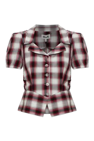 Baum Und Pferdgarten Macaia Checkered Shirt With Puff Sleeves - Multicolour