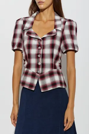 Baum Und Pferdgarten Macaia Checkered Shirt With Puff Sleeves