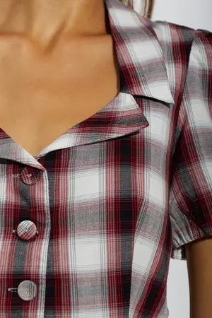 Baum Und Pferdgarten Macaia Checkered Shirt With Puff Sleeves