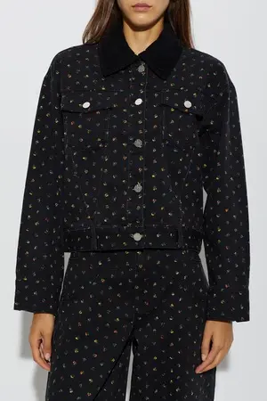Baum Und Pferdgarten Bille" Denim Jacket With Floral Motif
