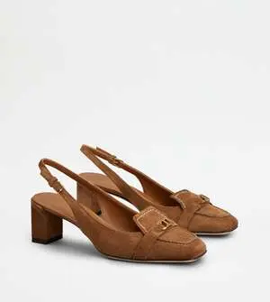TOD'S Suede Slingback Pumps