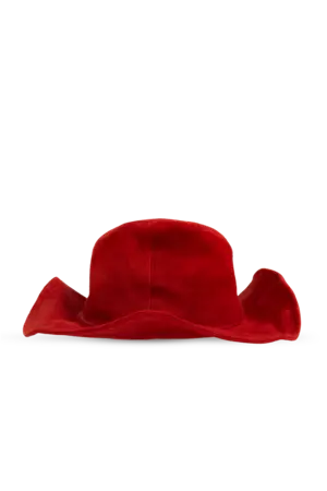 Yohji Yamamoto Suede Hat - Red