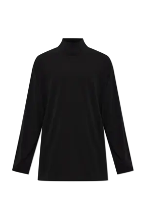 Yohji Yamamoto T-shirt With A Stand-up Collar - Black