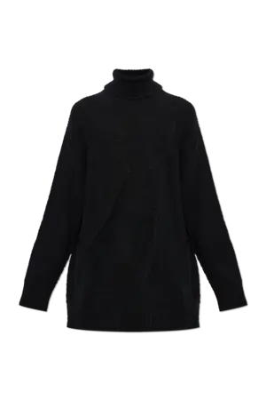 Yohji Yamamoto Wool Ribbed Turtleneck Sweater - Black