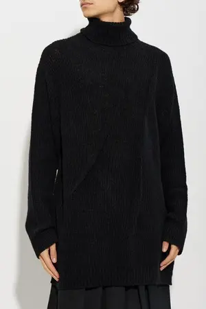 Yohji Yamamoto Wool Ribbed Turtleneck Sweater