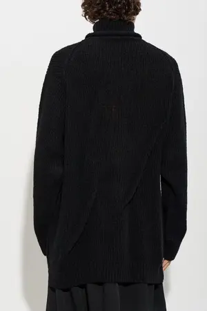 Yohji Yamamoto Wool Ribbed Turtleneck Sweater