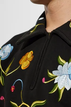 Kenzo Cotton Polo Shirt With Floral Motif