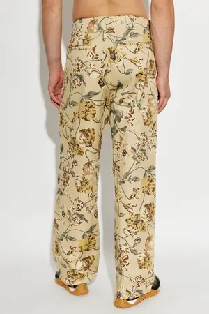 Kenzo Floral Motif Jeans Wide Leg