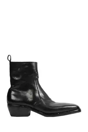 Premiata 31170 Soldatino Leather Square Toe Block Heel Boots
