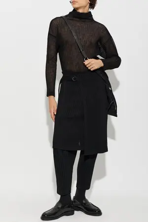 Issey Miyake Pleated Long Sleeve Turtleneck