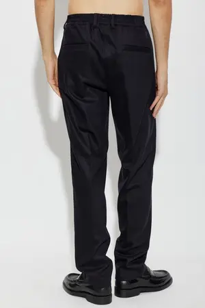 Eleventy Wool And Cashmere Blend Trousers - Navy Blue