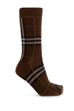 Burberry Tartan Patterned Socks - Brown