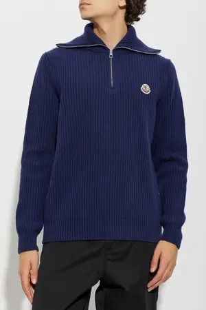 Moncler Wool Turtleneck With Logo Patch