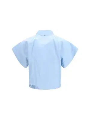 Jacob Cohen Short-sleeve Shirt In Striped Viscose And Linen Canvas - Blue