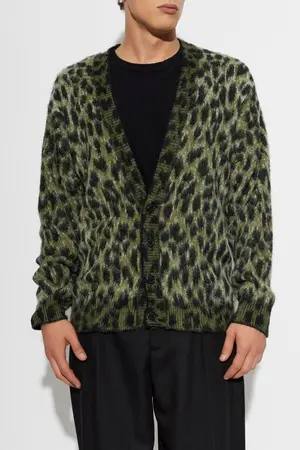 LANEUS Animal Print Cardigan