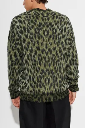 LANEUS Animal Print Cardigan