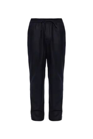 Sease Wool Trousers With Drawstring Waist - Navy Blue